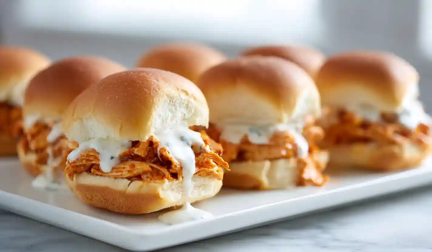Buffalo Chicken Sliders with Cheese Sauce – Game Day Comfort Food