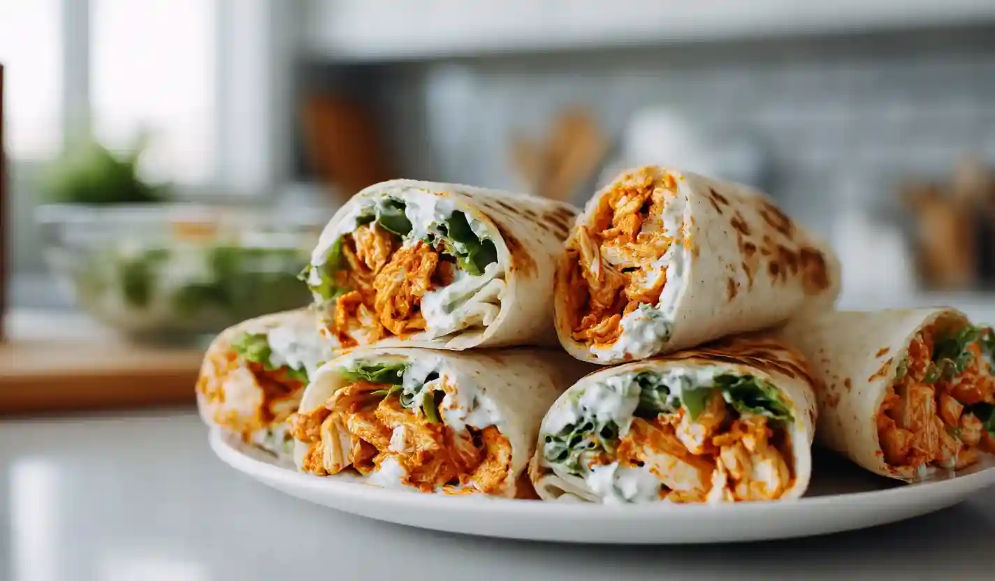 Buffalo Chicken Wraps Recipe with Ranch Dressing – Easy Dinner Idea