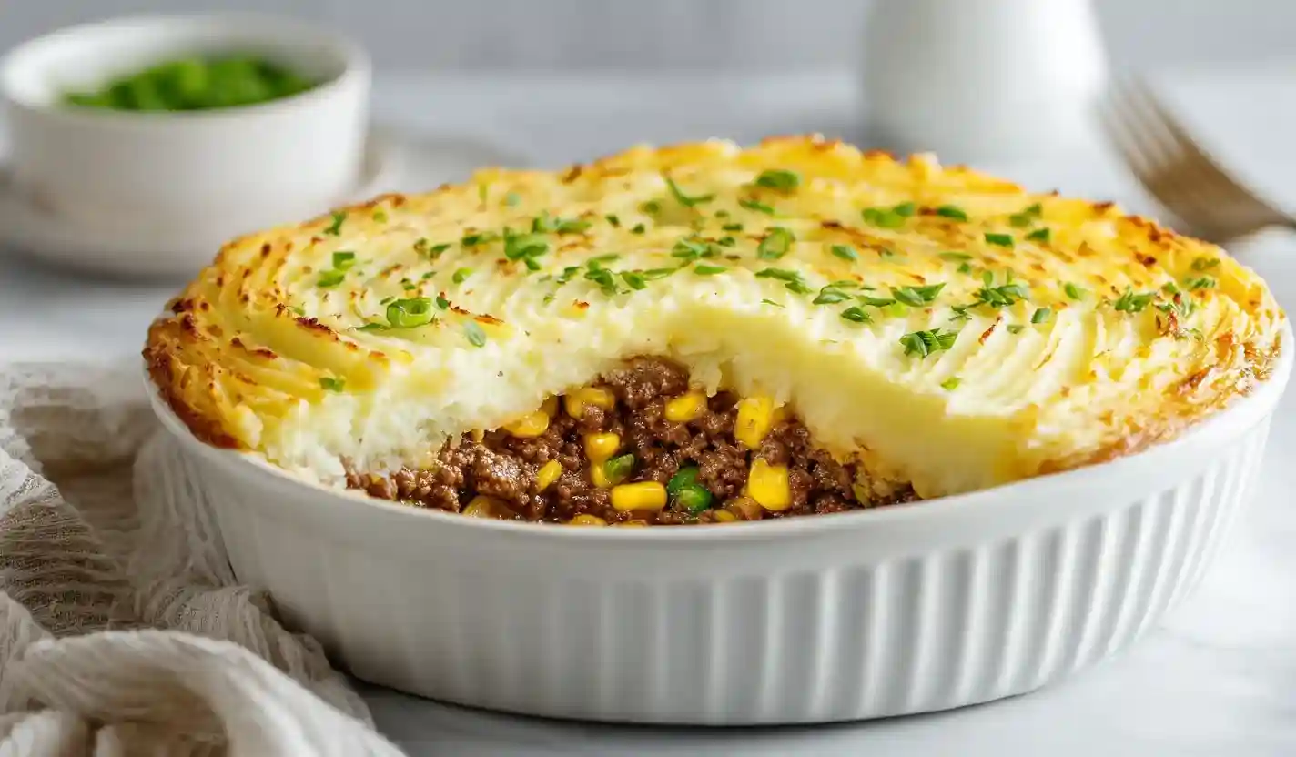 Chinese Pie Style Shepherd’s Pie with Ground Beef and Corn