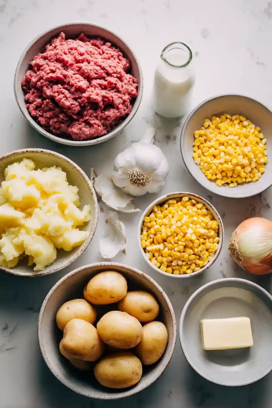 Chinese Pie Style Shepherd’s Pie with Ground Beef and Corn