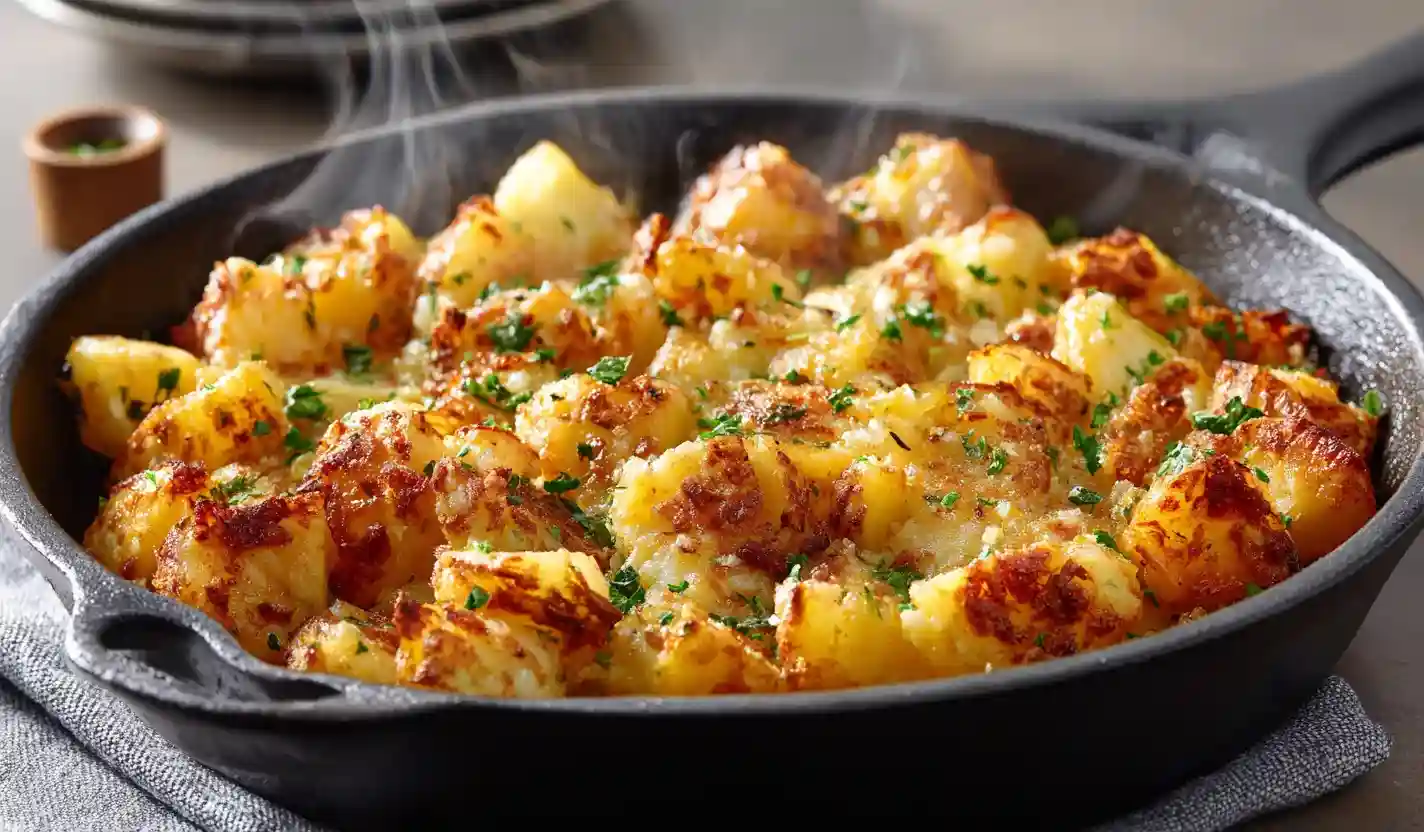 Crispy Herbed Potato Cheese Hash – No Egg Breakfast Idea