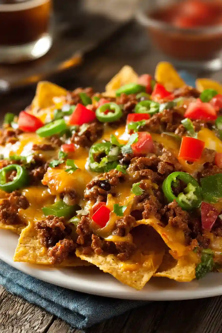 Ground Beef Nachos with Vegetables – Homemade Nachos for Dinner