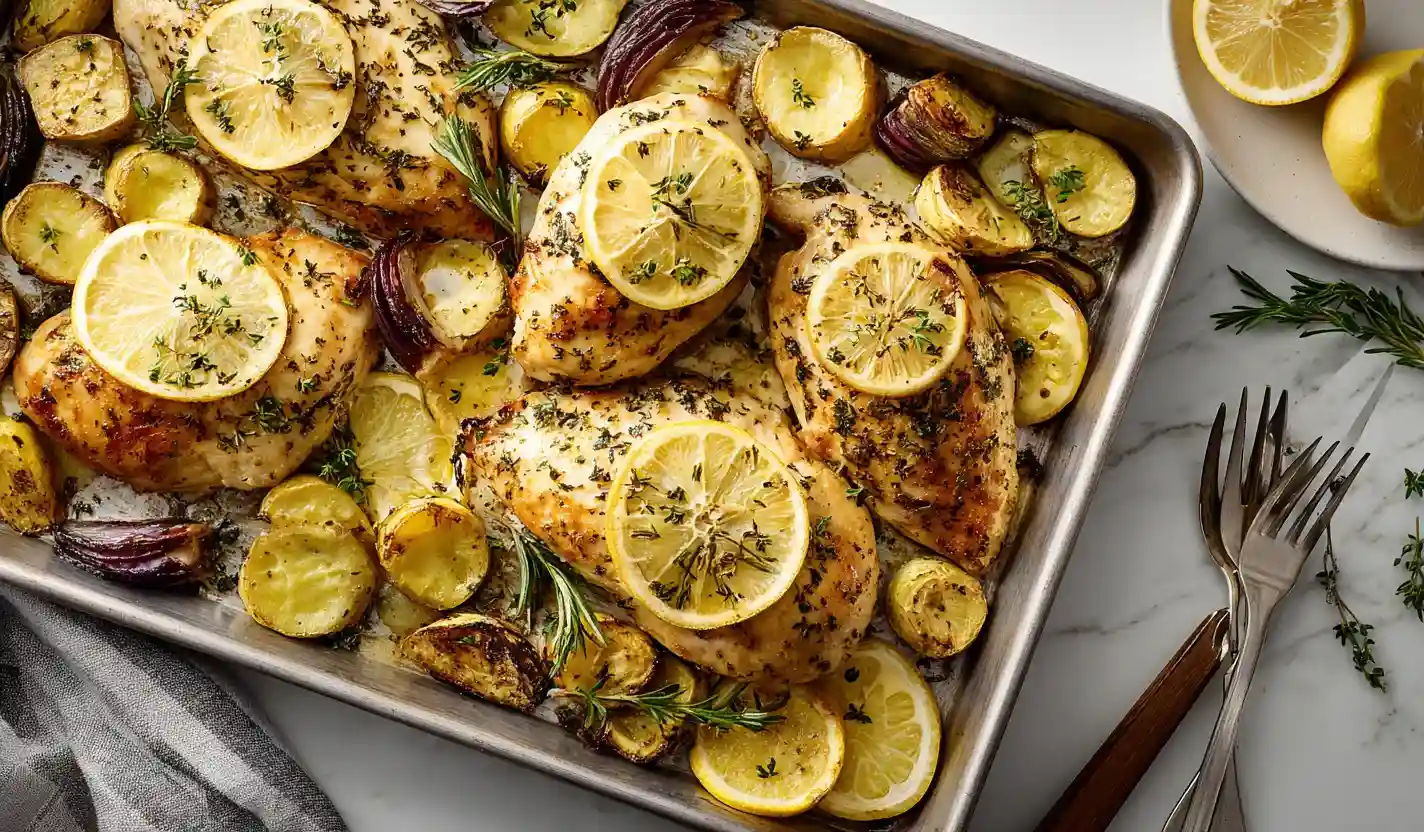 Sheet Pan Chicken and Mushrooms – One Pan Family Dinner