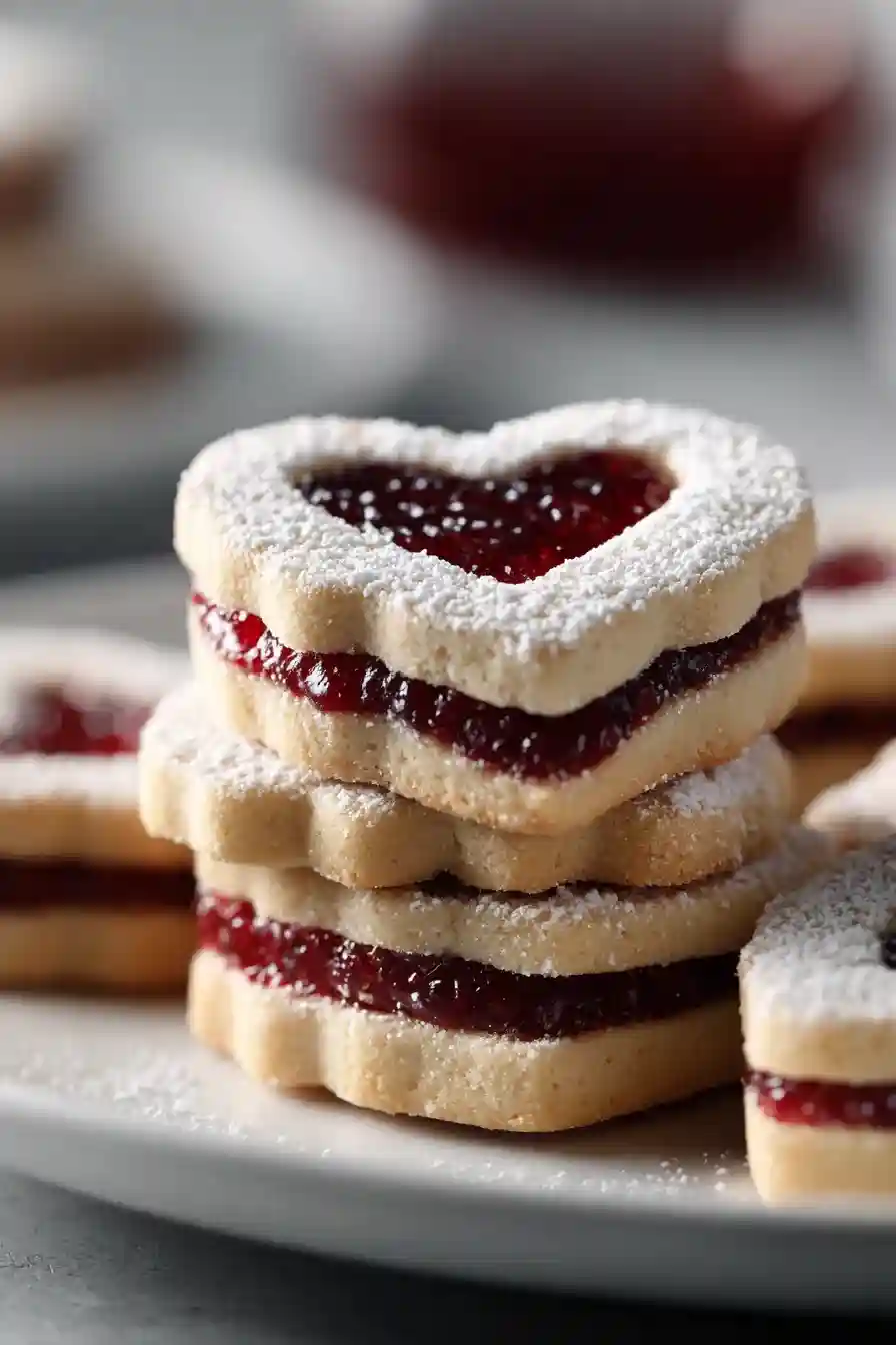 Raspberry Almond Linzer Cookies – Heart-Shaped Valentine’s Day Treats
