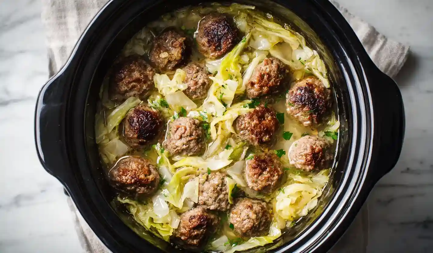 Slow Cooker Cabbage and Beef Sausage | Hearty Crockpot Dinner