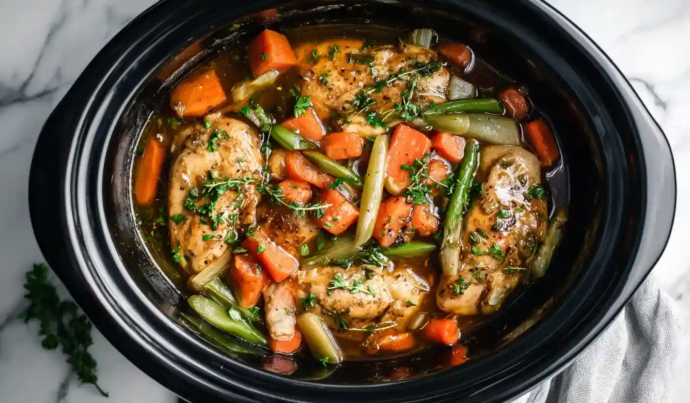 Slow Cooker Honey Garlic Chicken Thighs | Juicy Crockpot Dinner