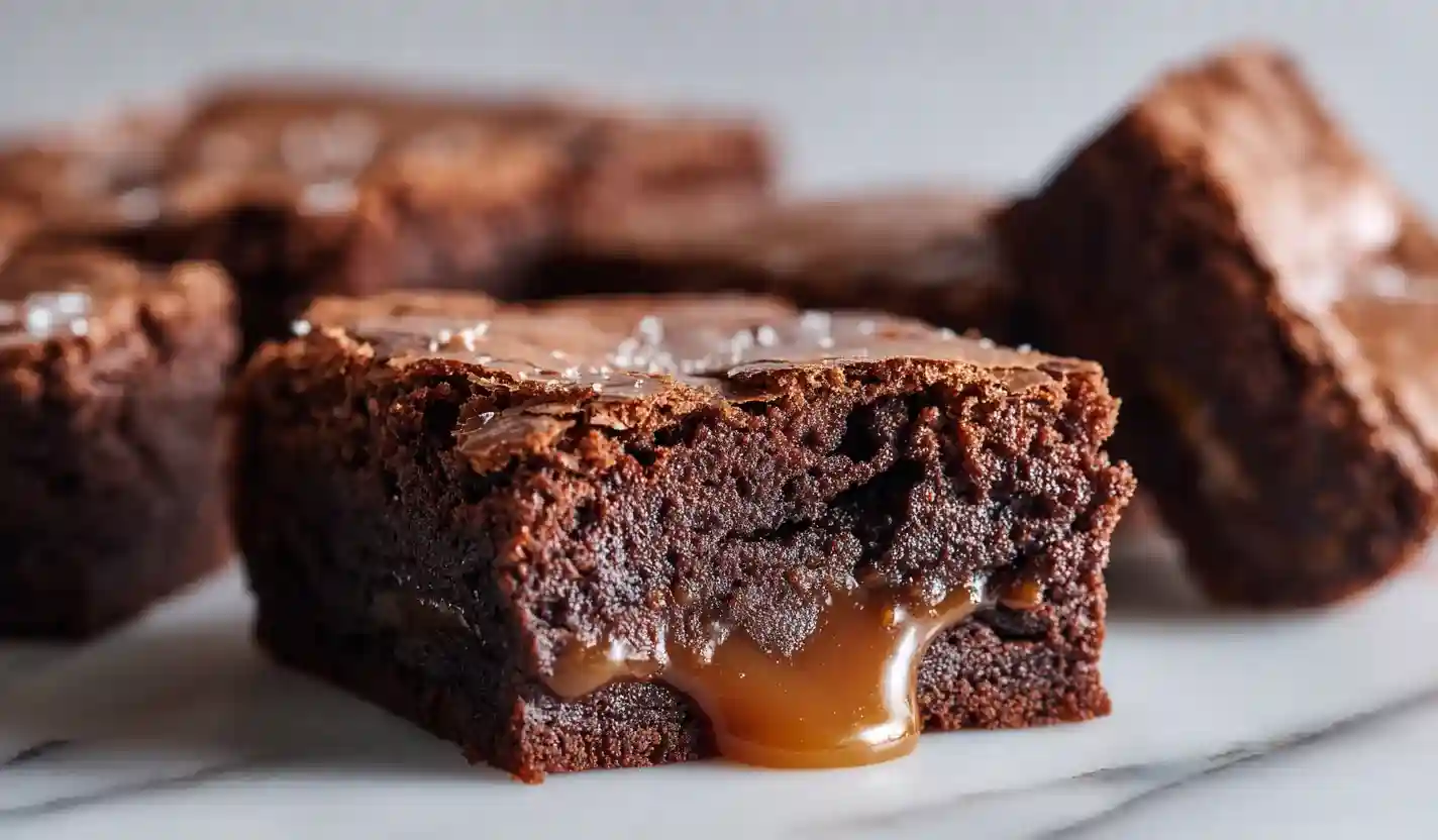 Easy Sourdough Discard Caramel Brownies (Rich and Gooey)
