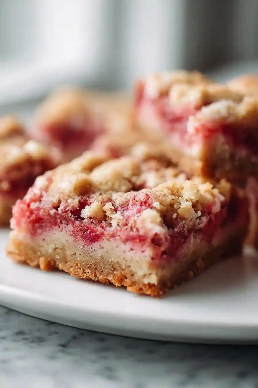 Strawberry Blondie Gooey Bars (Easy Cake Mix Dessert Bars)