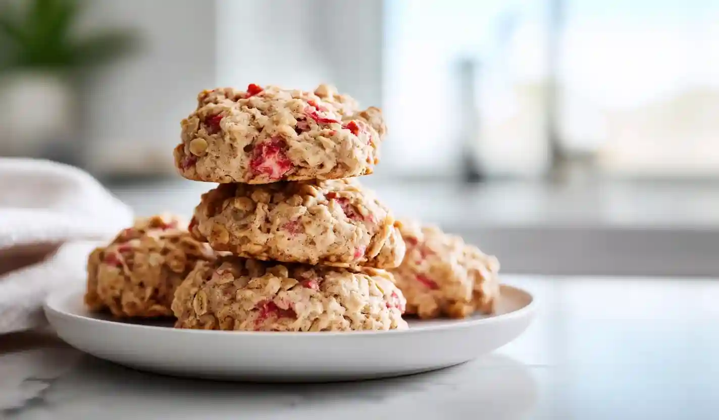 Strawberry Yogurt Breakfast Cookies: 8-Min Prep Snack!