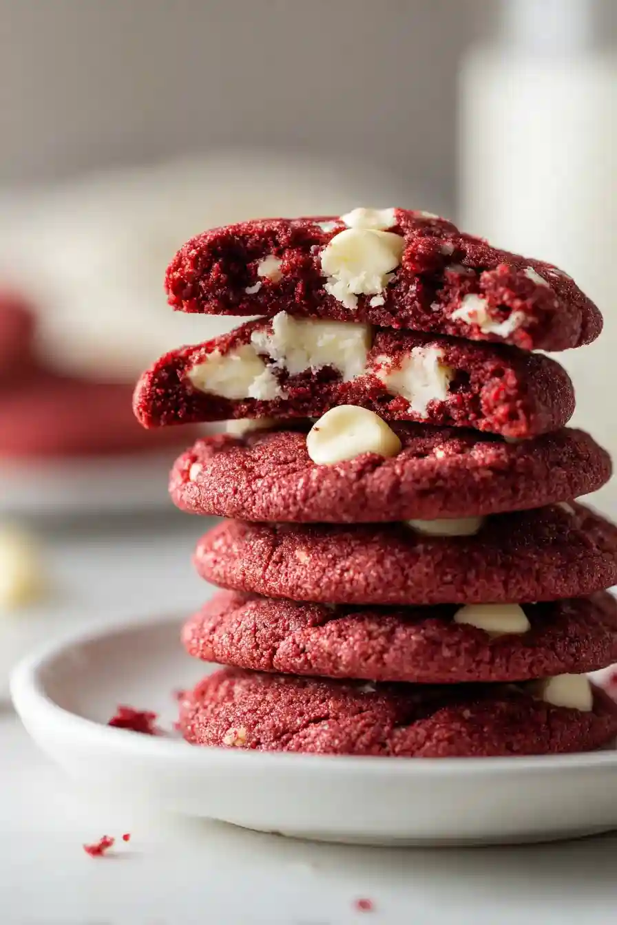 White Chocolate Red Velvet Cookies – Soft, Bold & Easy